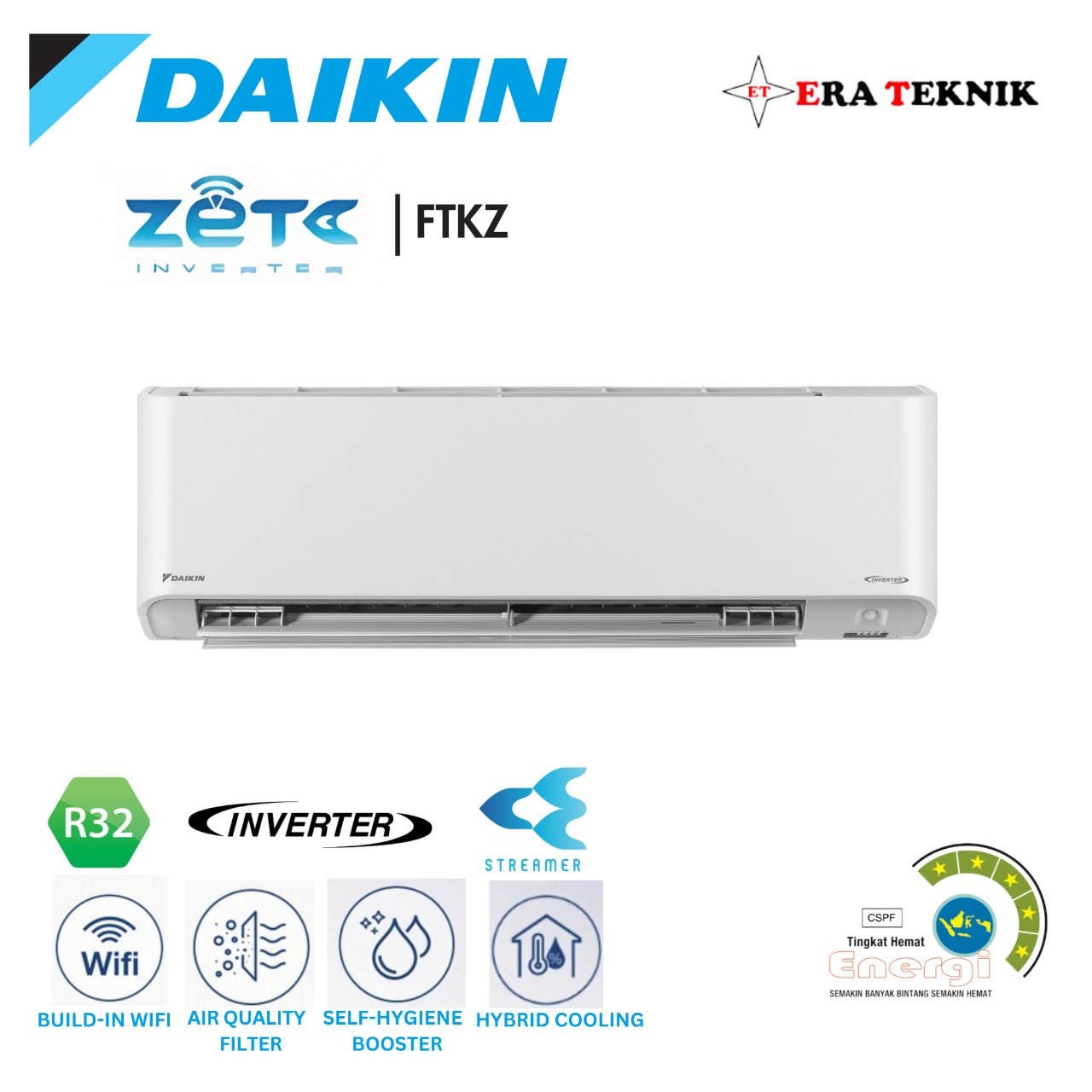 AC Split Wall Daikin 1PK Zeta Inverter FTKZ25XVM4 – Era Teknik